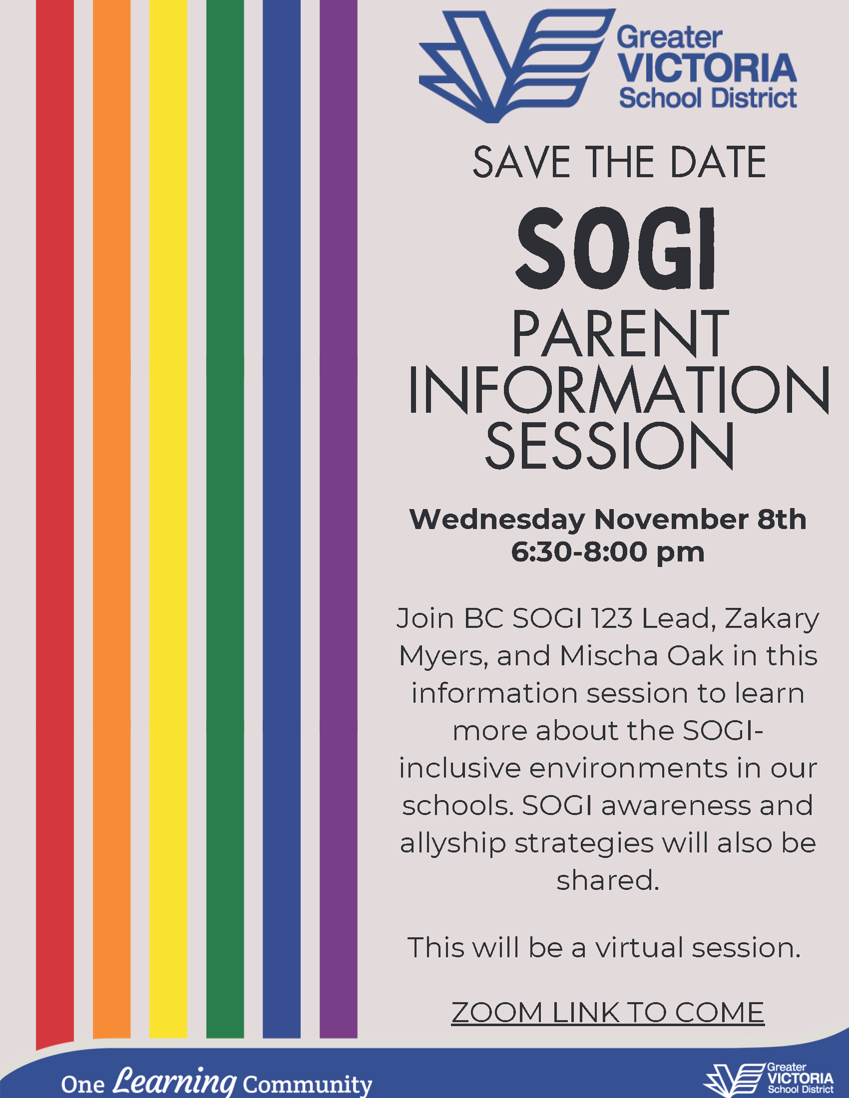 SOGI Parent Night Save the Date - Greater Victoria School District Educational Services
